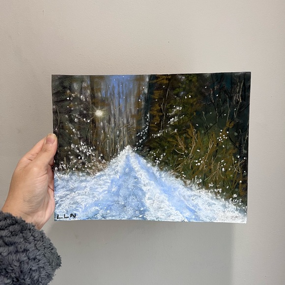 Art | Snow Fall Soft Pastel Painting Done By Me On Quality Sanded Paper ...